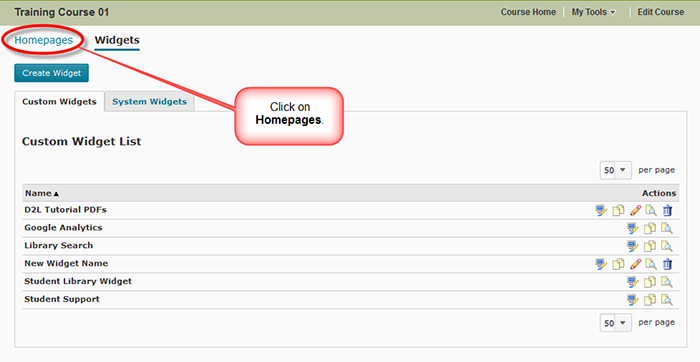 D2L Tool Tip of the Week: Customizing your Homepages and Widgets ...