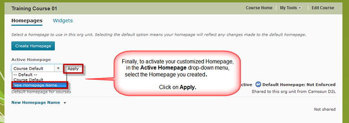 D2L Tool Tip of the Week: Customizing your Homepages and Widgets ...