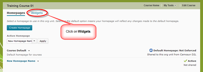 D2L Tool Tip of the Week: Customizing your Homepages and Widgets ...