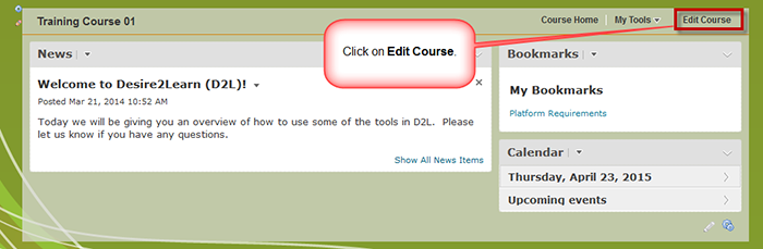 D2L Tool Tip of the Week: Customizing your Homepages and Widgets ...