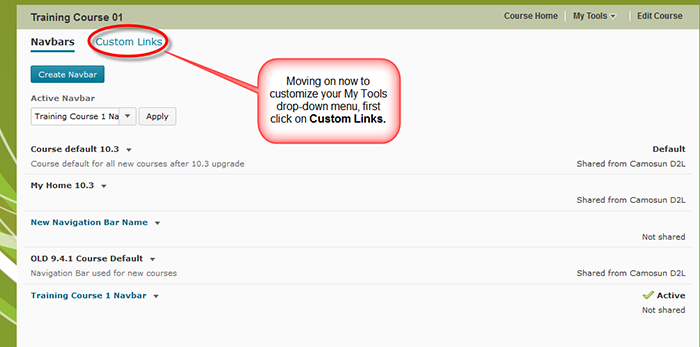 D2L Tool Tip of the Week: Customizing your Navigation Bar and My Tools ...