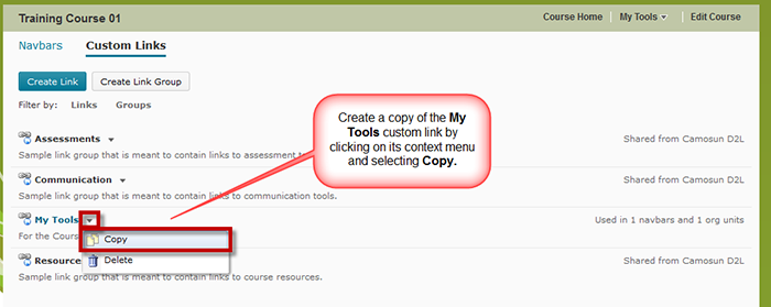 D2L Tool Tip of the Week: Customizing your Navigation Bar and My Tools ...
