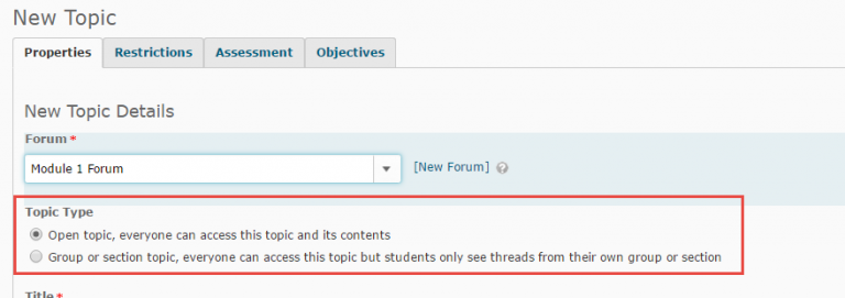 D2L Tool Tip of the Week: Creating Forums and Topics in the Discussion ...