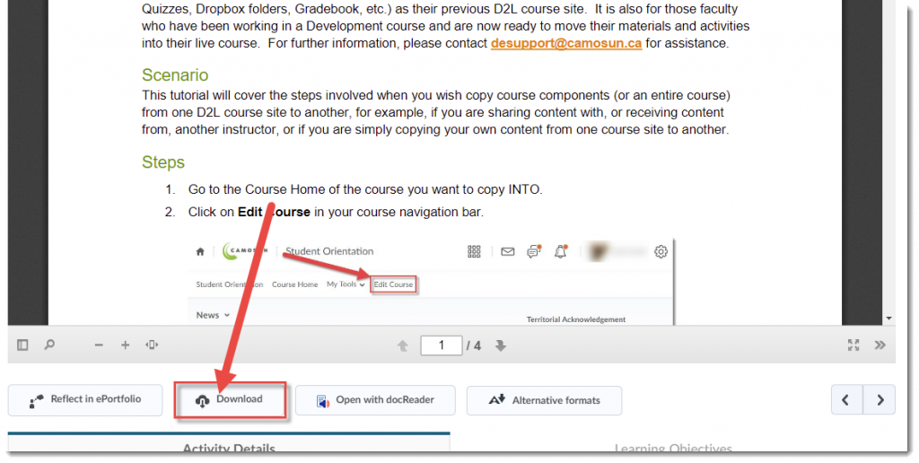 Finding Help in the D2L On-Demand Training Course – Centre for ...
