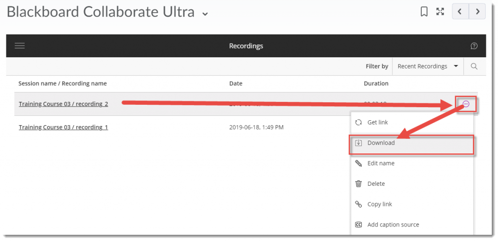 Recording a Blackboard Collaborate Ultra Session in D2L – Centre for ...