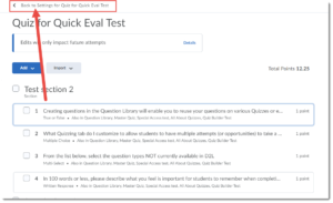 New feature coming to Quizzes – Import from Question Library into Quiz Section – Centre for ...
