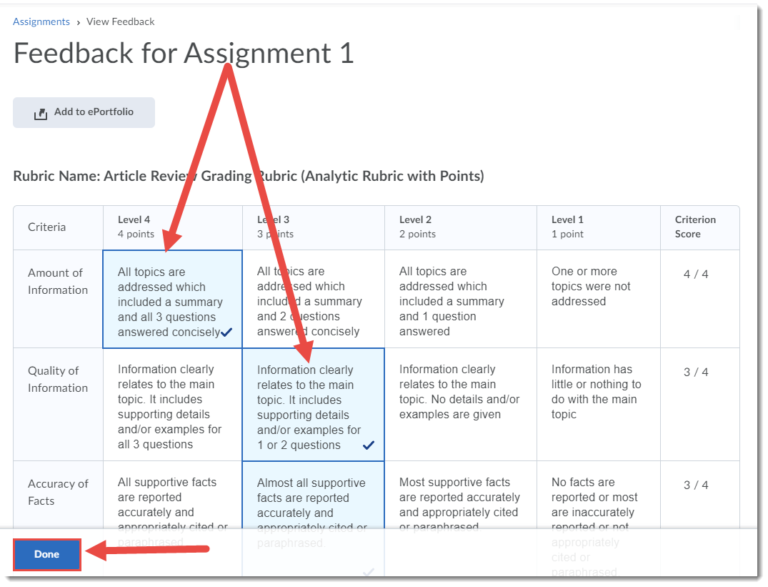Grading Assignments Using Rubrics in D2L – Centre for Excellence in ...